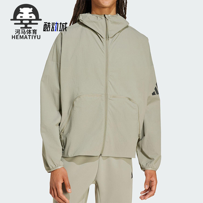 Adidas/阿迪达斯正品MYSHELTER男士运动宽松连帽休闲外套JW3631
