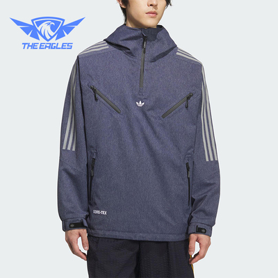 Adidas/阿迪达斯正品三叶草男士休闲牛仔运动连帽套头衫KA3943