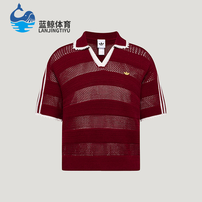 Adidas/阿迪达斯正品三叶草女士镂空套头短袖Polo衫KX0714