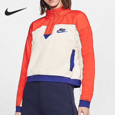 Nike/耐克正品女子半拉链加绒时尚休闲运动卫衣套头衫 CJ4928