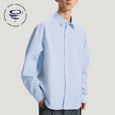 Adidas/阿迪达斯正品三叶草男女宽松翻领经典长袖衬衫T恤KS2909
