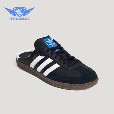 Adidas/阿迪达斯正品三叶草SAMBAOGMULE新款经典黑白色拖鞋LB3815