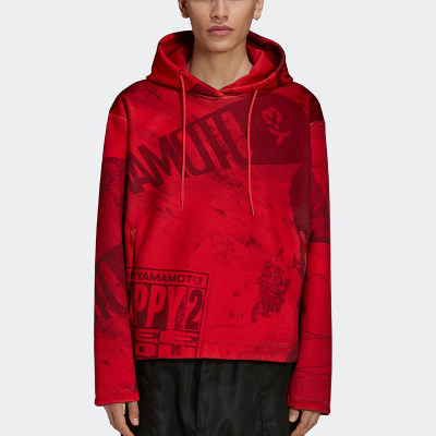 Adidas阿迪达斯正品ZINE ALL OVER男款连帽运动休闲长袖T恤HB3320