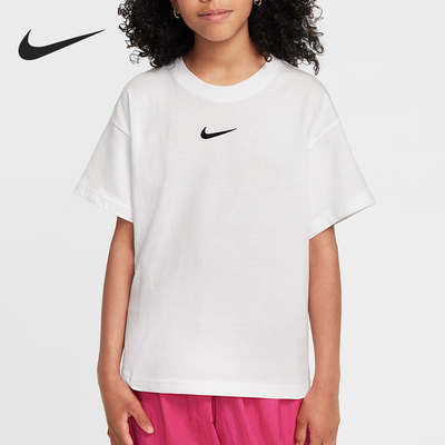 Nike/耐克正品夏季款大童简约宽松运动透气短袖FZ5539-100