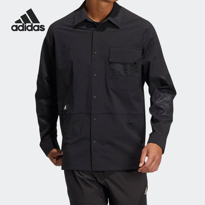Adidas/阿迪达斯官方正品春季男女透气翻领休闲外套衬衫 HE5262