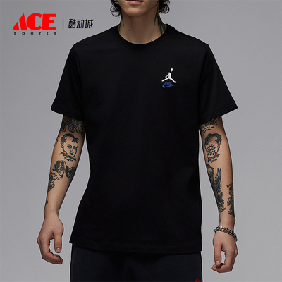 Nike/耐克正品JORDAN男士经典透气针织运动休闲图案T恤IB7527-010