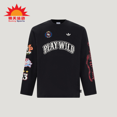 Adidas/阿迪达斯正品新款男士时尚印花宽松透气长袖T恤KX4894