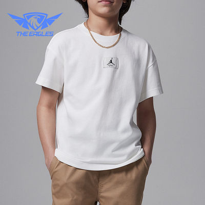 Nike/耐克正品JORDAN大童柔软休闲针织透气经典运动T恤HQ7147-133