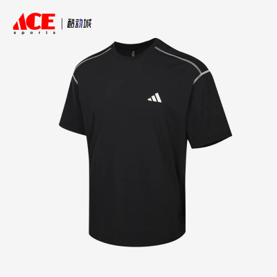 Adidas/阿迪达斯正品套头短袖T恤新款男黑白色短袖T恤KZ0017