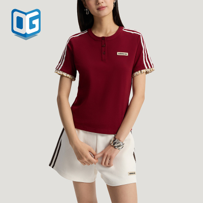 Adidas/阿迪达斯正品三叶草女士运动复古圆领修身KU9393