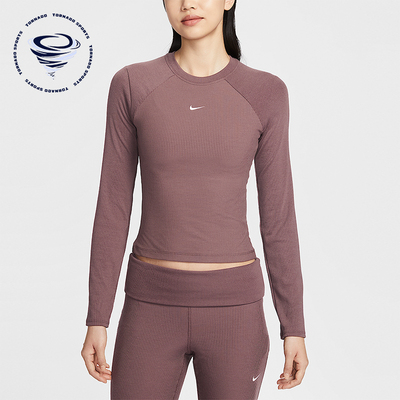 Nike/耐克正品2026春季款女士圆领刺绣经典长袖上衣IF0237-502