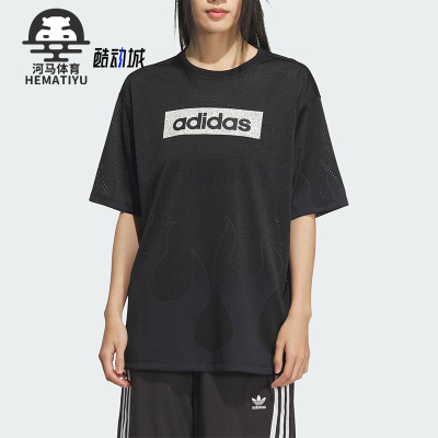 Adidas/阿迪达斯正品三叶草女士休闲透气圆领宽松耐穿短袖KF0146