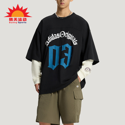 Adidas/阿迪达斯正品三叶草男士透气运动时尚字母短袖T恤KT3039
