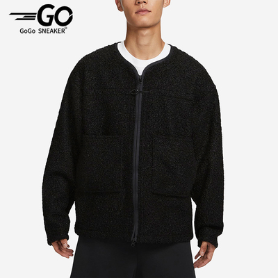 Nike/耐克正品秋冬款女士经典休闲保暖羊羔绒拉链外套FB7411-010