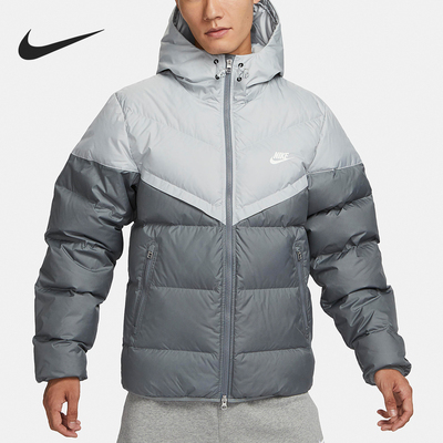 Nike/耐克正品新款男子防风保暖运动连帽羽绒服FB8178-077