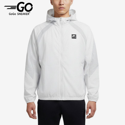 Nike/耐克正品AirWVNJKT新款男白灰色经典连帽夹克外套HJ0635-009