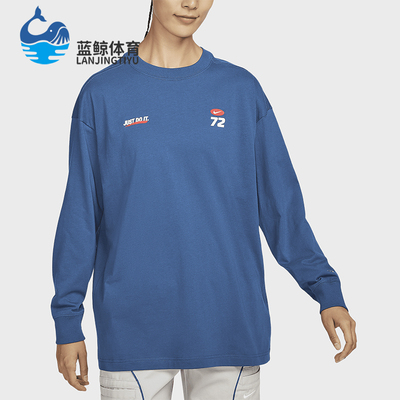耐克女士印花圆领宽松长袖T恤