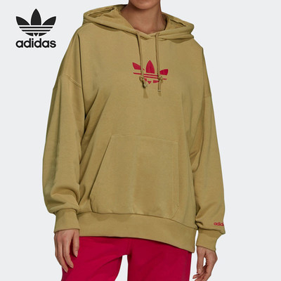 Adidas/阿迪达斯正品三叶草女士复古宽松卫衣套头衫H09307