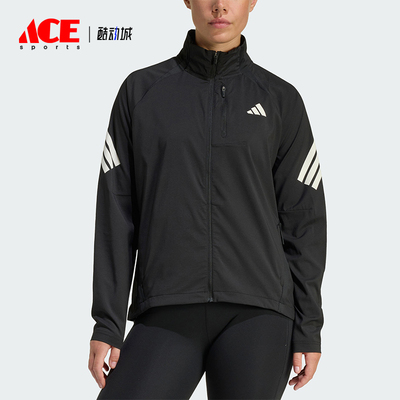 Adidas/阿迪达斯正品春秋女士运动立领透湿排汗跑步夹克JZ5145