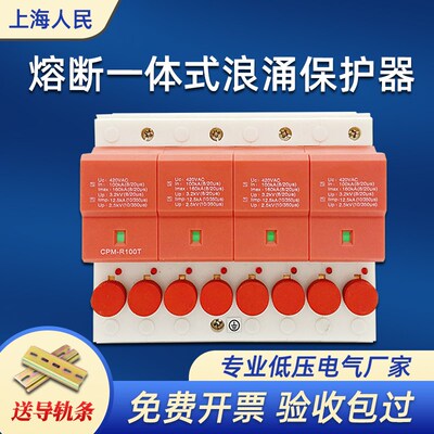 天津中力同款CPM-R100T一级试验浪涌保护器T2熔断式一体防雷R40T