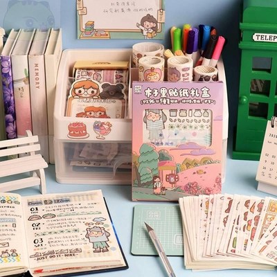 极速好看又便宜的木子李手帐贴纸素材袋本200张便宜9T6张套装100