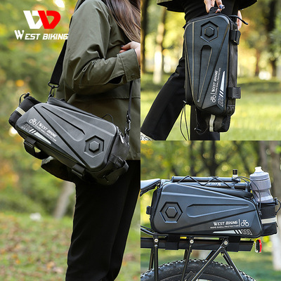 极速WEScT BIKING自行车驮包硬壳大容量包斜跨包山地车后货架驼包