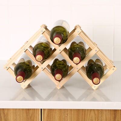 极速Collapsible Wooden Wine Byottle Rack Cabinet Decorative