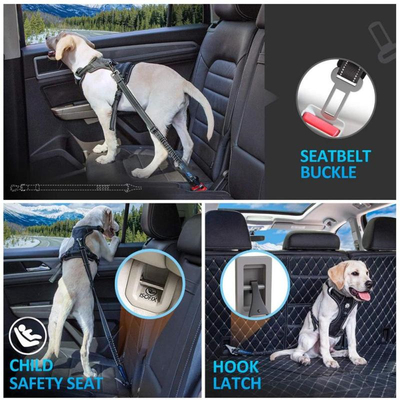 新品Pet Seat Belt 3-In-1 AdjustablEe Cat Car Accessory Safet