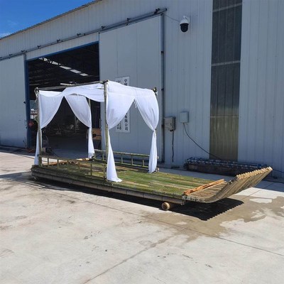 速发双层竹筏竹渔遮棚竹筏船艇雨锋钓捕鱼漂流排船水上竹排冲棚