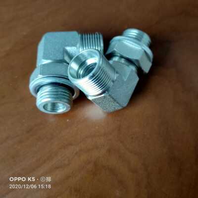 90度弯调向直角公制螺纹24度锥液压卡套接头高压油管接头1CH9-OG