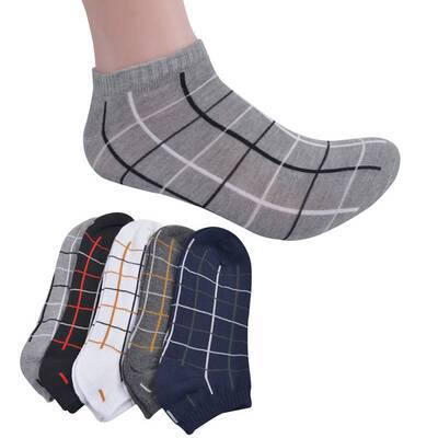 极速5 Pairs Men Sockos Best Quality Personality Plaid Patter
