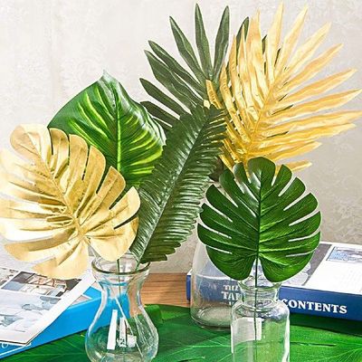 极速66Pcs 6 Types Leaves uDecoration Green Gold Artificial P