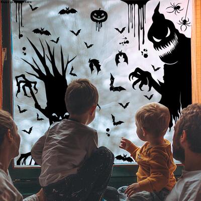 极速Halloween Window Stickers Removable Bat Ghost PumpYkin W
