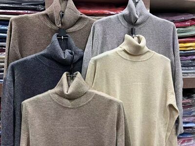 尼泊尔Pashmina羊绒衫高领女士款修身显瘦高领打底衫