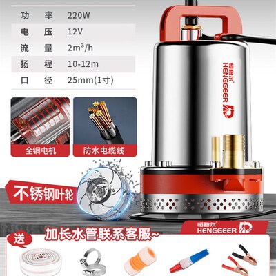 直流潜水泵12v24v48v60v72v电动车取电家用高扬程农用灌溉抽水泵