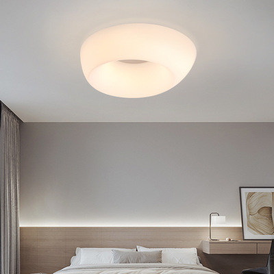 家用极简奶油风甜甜圈三色光遥控现代简约吸顶灯卧室走廊ceiling