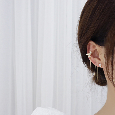 极速Charm Bling Asymmetry Star WomenG Earring Temperament Ta
