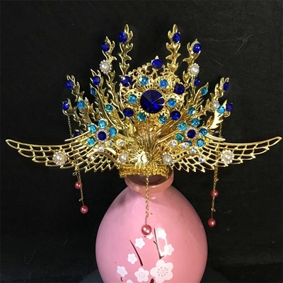 极速神像帽合金保k色头饰头冠神像凤冠太奶凤冠观音帽女款菩萨装