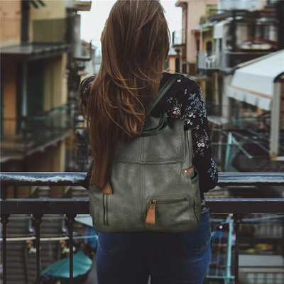 极速Fashion Forward Wilstlat Femal Backpack Purse Leather An