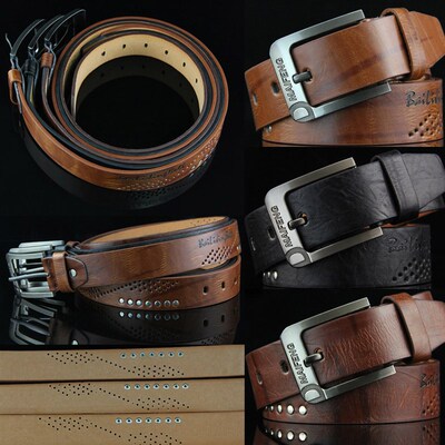 极速New Genuine Leather Mens Belt LuxuJry High Quality Clas