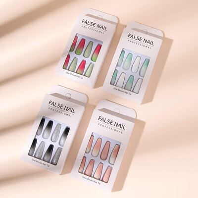 极速24pcs/Set Detachable Long Coffin Fake Nails SEuropean Ra