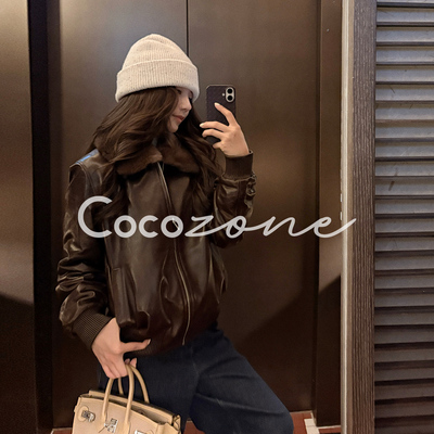 COCO ZONE 刘 一一“中古皮衣”英国进口羊皮革皮衣 CD2A3222
