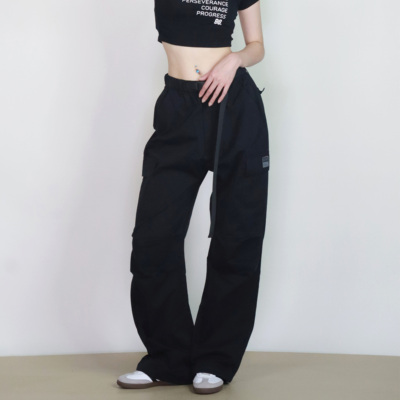大佬街舞潮牌美式大口袋腰带工装裤hiphop街头宽松直筒休闲裤0019