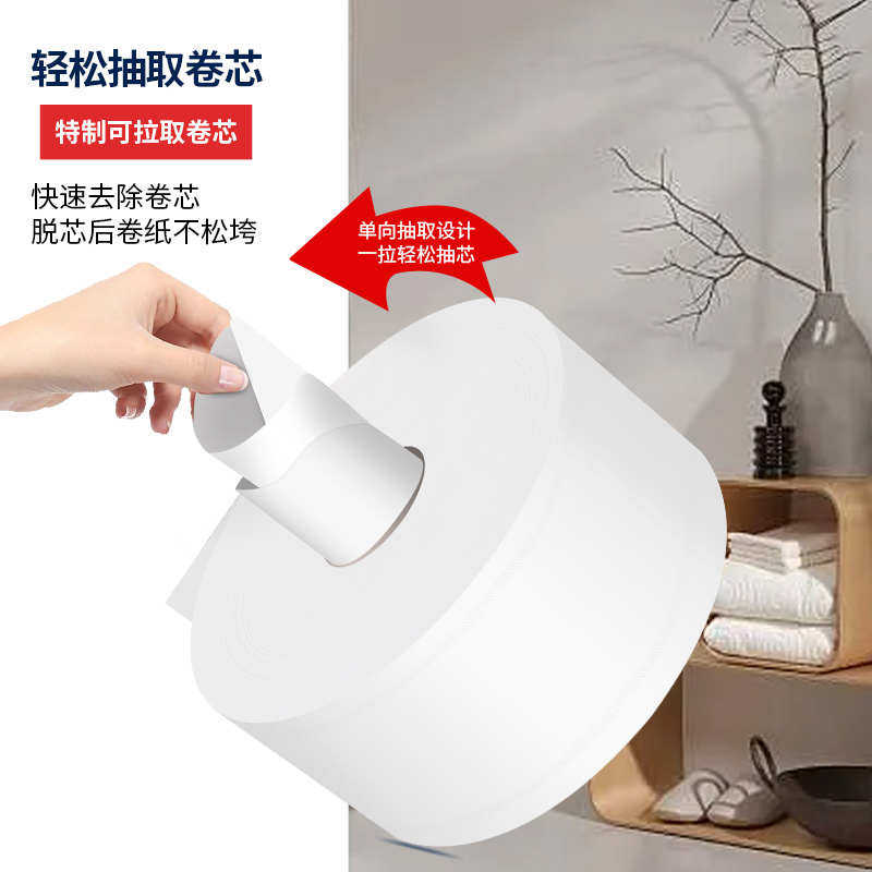 丽之缘中心抽大盘纸酒店厕所大卷纸中间抽取式商用卷纸12卷整箱批