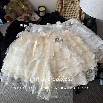 【多层蕾丝安全裤】防走光薄款女