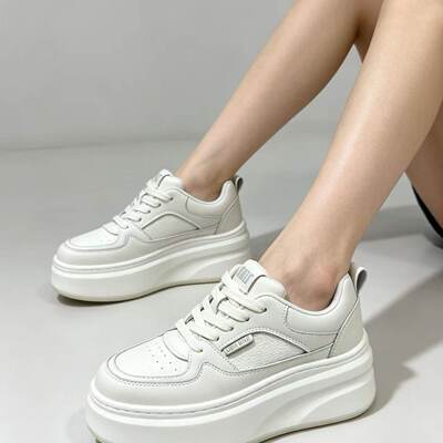 【维也娜老赵专享】AHH3639高定真皮厚底百搭小白鞋