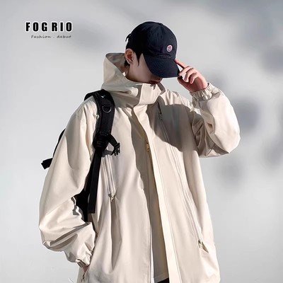 FOGRIO春秋季多口袋冲锋衣夹克
