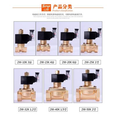 常开电磁阀高温120度 水阀 气阀4分6分1寸1.2寸AC220VDC24VDC12V