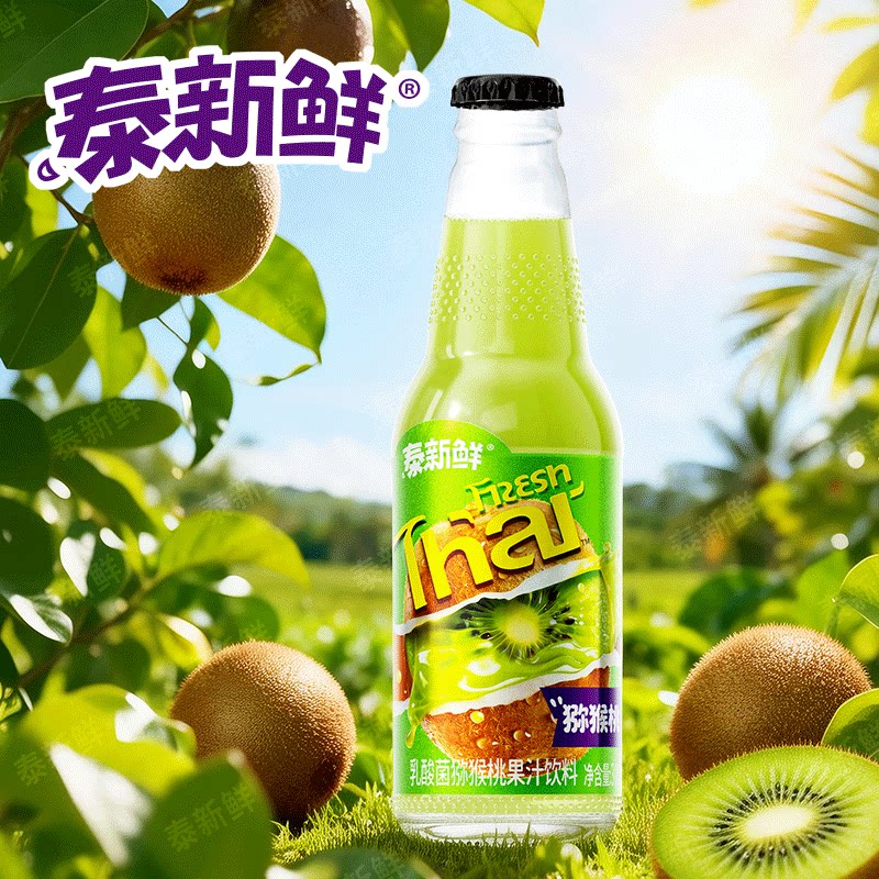 泰新鲜乳酸菌猕猴桃汁复合果味饮料300g*24瓶整箱解腻含乳风味饮