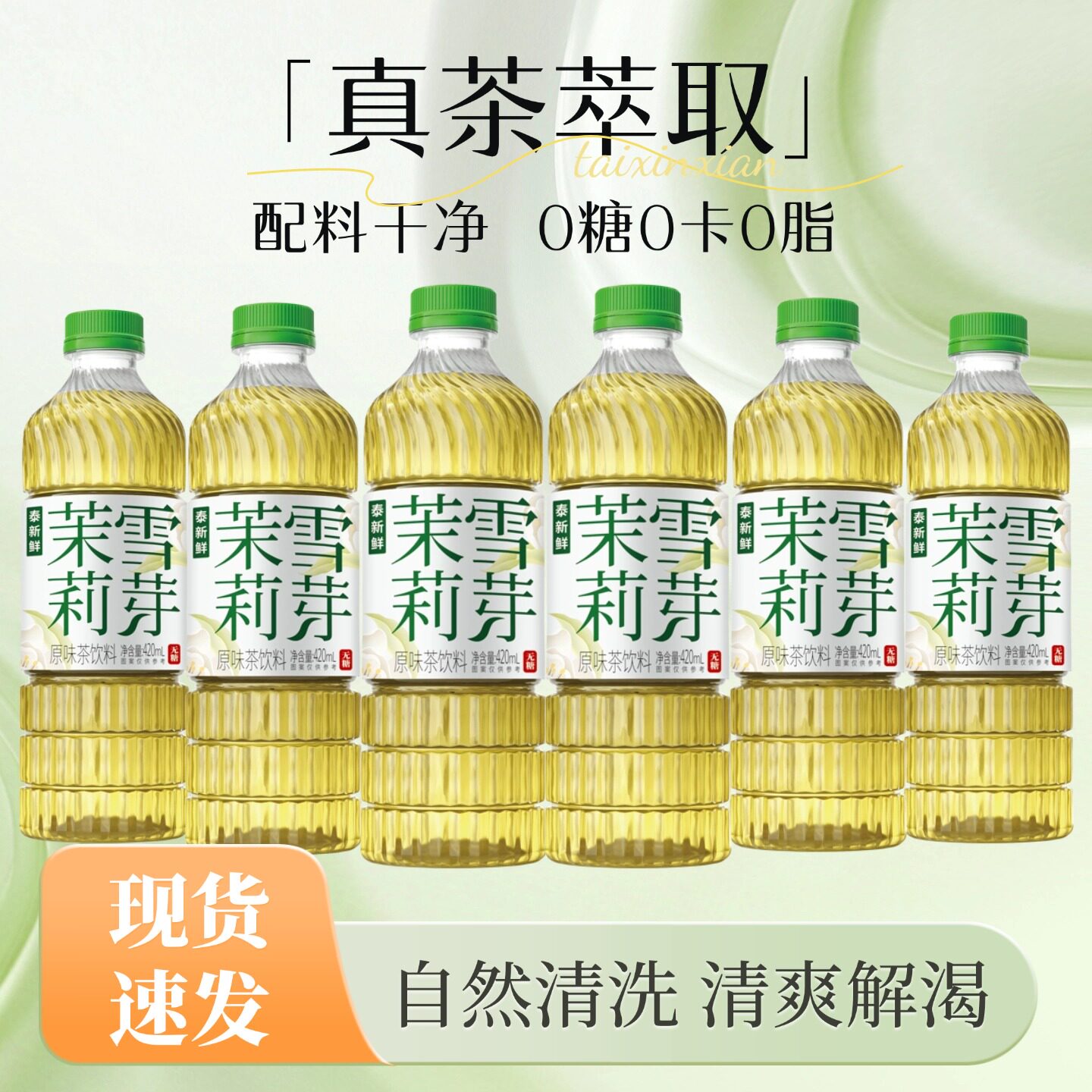 泰新鲜茉莉花茶无糖茶饮0糖0卡0脂冷泡萃取纯茶饮料茉莉雪芽真茶
